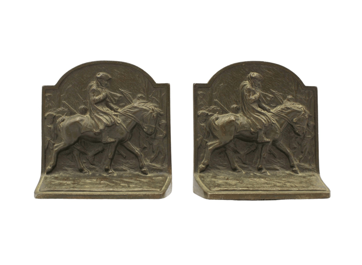 Vintage Washington at Valley Forge Bookends by Hubley, Circa 1925
