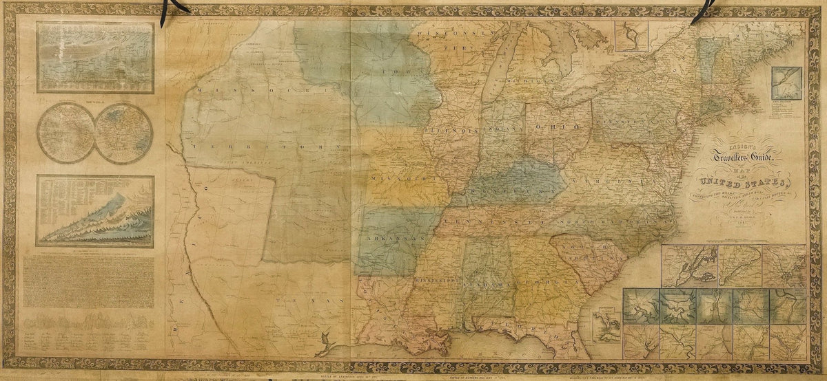 1845 "Ensign's Travellers' Guide and Map of the United States," Hand-C