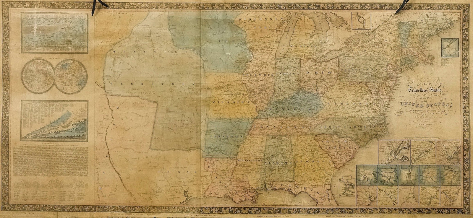 1845 "Ensign's Travellers' Guide and Map of the United States," Hand-C