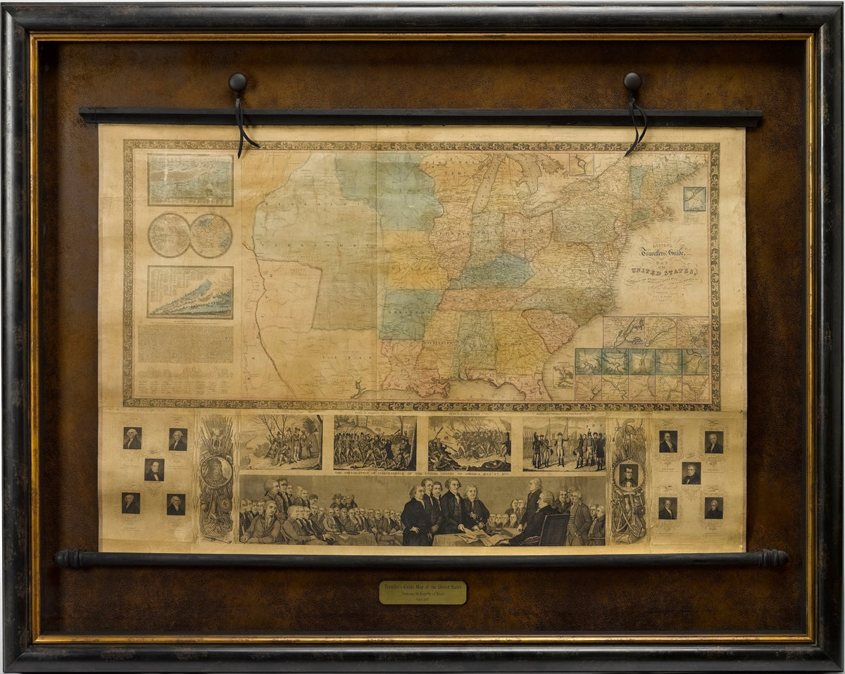 1845 "Ensign's Travellers' Guide and Map of the United States," Hand-C