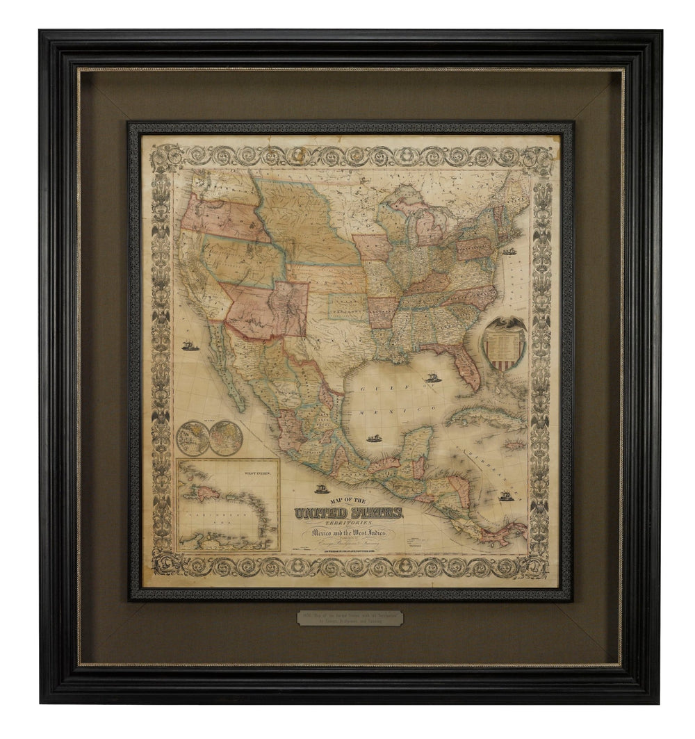 1856 "Map of the United States, with its Territories; also Mexico and