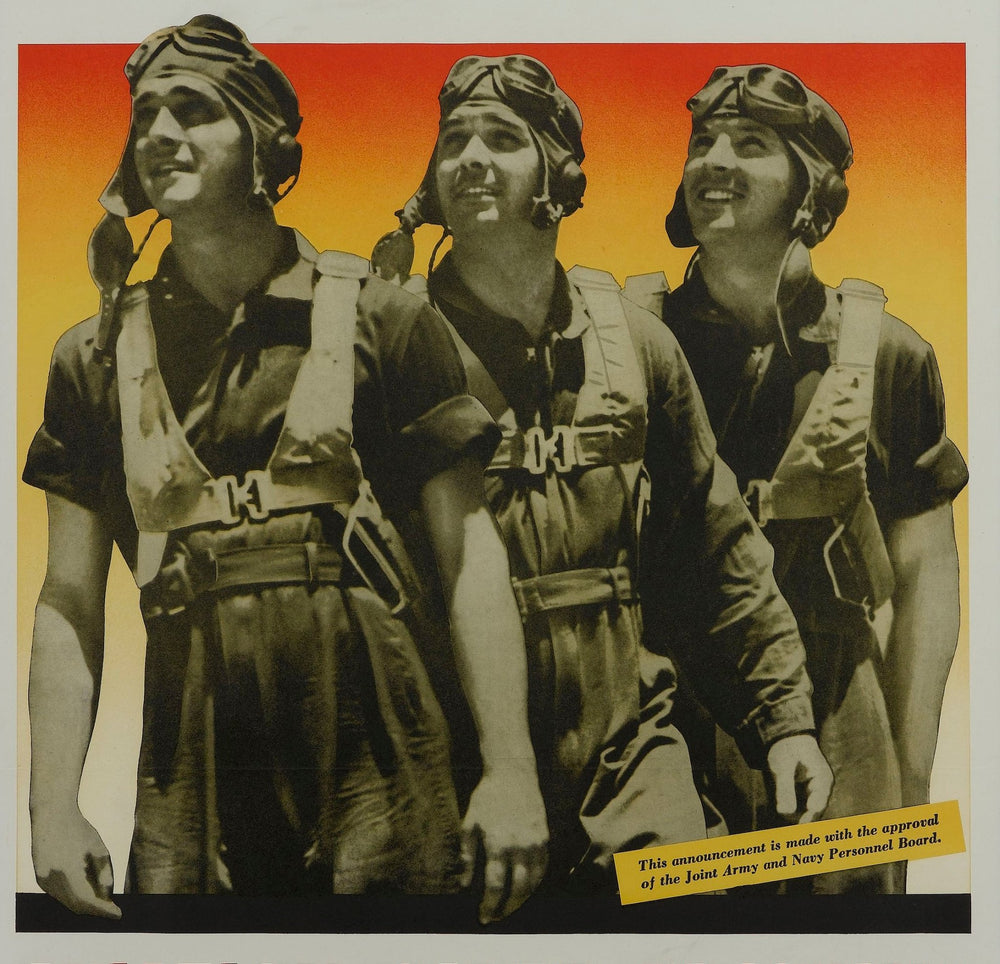 "Aviation Cadet Training, U.S. Army Air Force" Vintage WWII Recruitmen