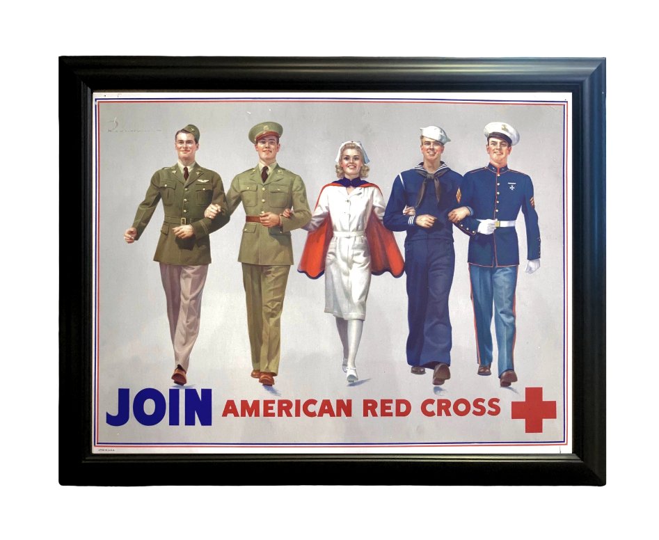 "Join American Red Cross" Vintage WWII Recruitment Poster by R. C. Kau