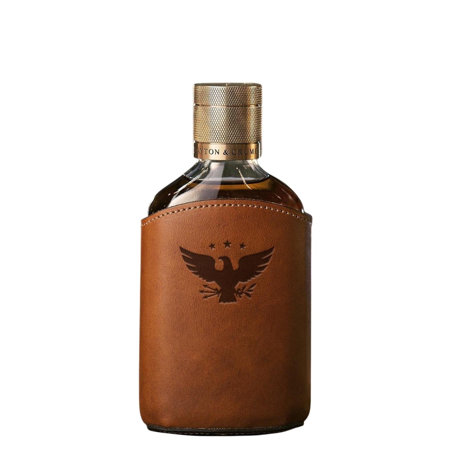 Leather Wrapped Glass Flask