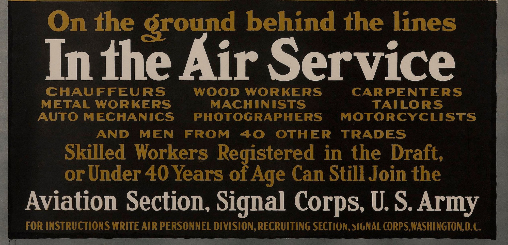 "Over There! In the Air Service" Vintage WWI U.S. Army Signal Corps Re