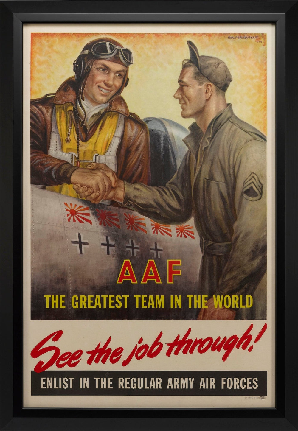 "See the Job Through" WWII Army Air Forces Recruiting Poster by Charle