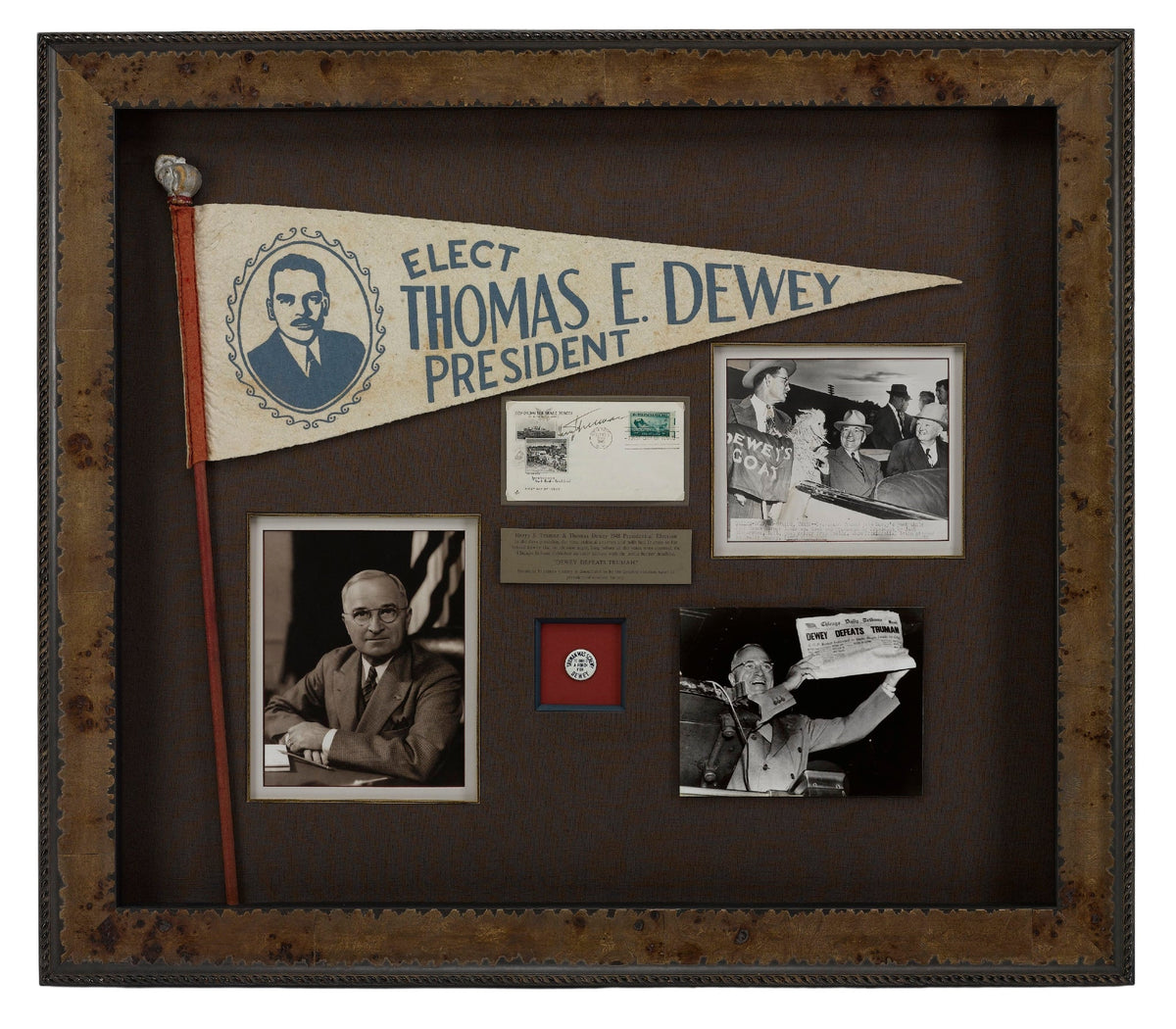 Thomas Dewey & Harry Truman 1948 Presidential Election Campaign Collag
