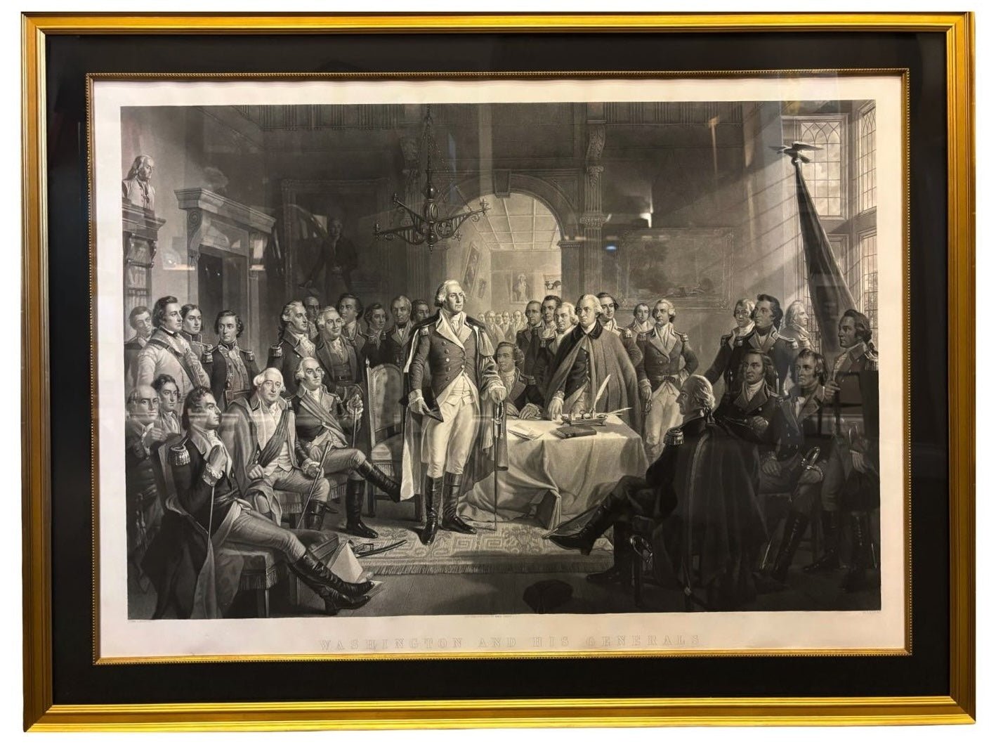 "Washington and His Generals" Engraving by A. H. Ritchie, Published by